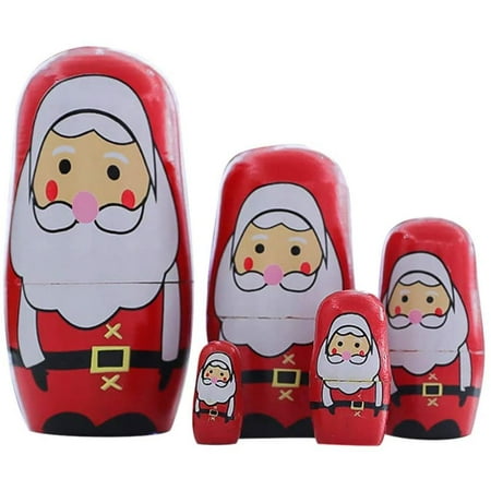 Santa Claus Nesting Dolls 5 Piece Set Matryoshka Nesting Dolls for Boys ...