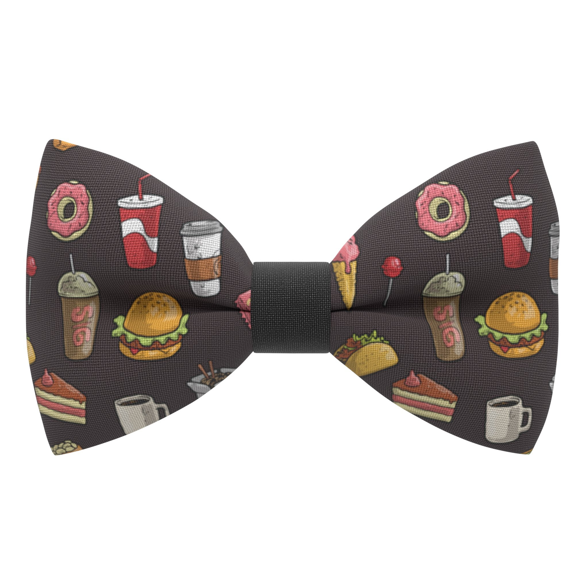 Fast Food Bow Tie, Coke, Coffee, Donuts, Hot-Dog Food Pattern, By Bow ...