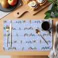 Blue Birds Placemats Set of 8 Funny Cute Snowflake Wire Sparrow Place ...