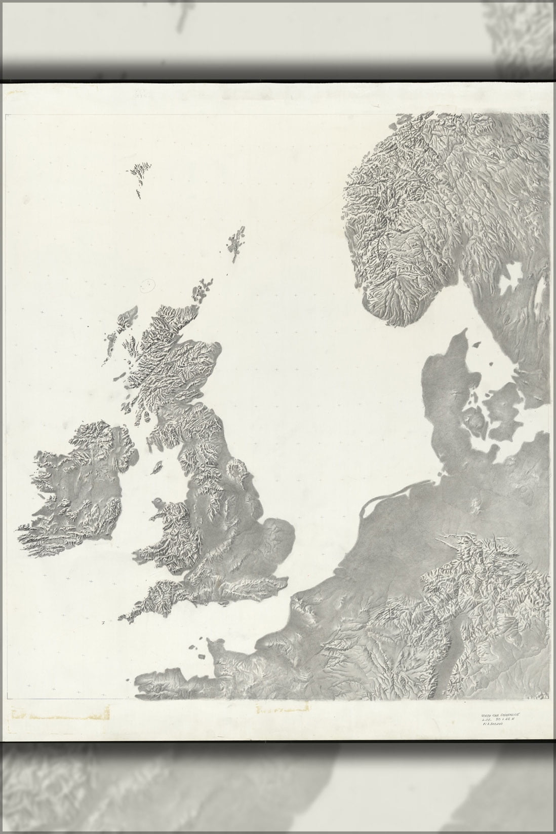 24"x36" Gallery Poster, cia terrain map of North Sea great britain ...