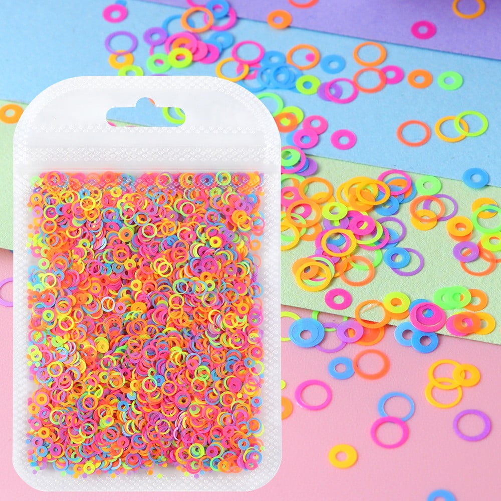 Click here for Costeam Fluorescent Hollow Circle Nail Glitter 4mm... prices