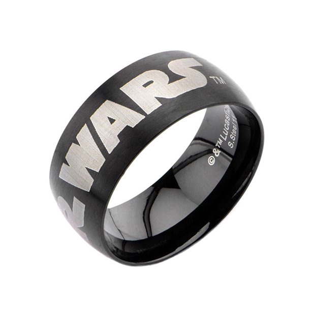 Disney Stainless Steel Logo Black IP Ring - Walmart.com