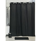 Evideco Extra Long Shower Curtain Polyester Hook Less Cubic 79"L x 71"W ...