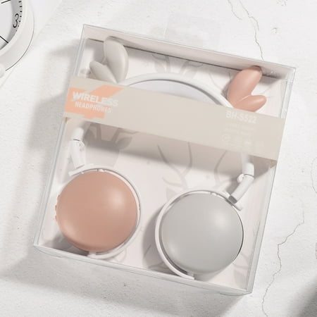 Konesky Cartoon Deer Horns Bluetooth 5.0 Foldable Head-mounted Wireless ...