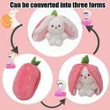 Joyivity Reversible Strawberry Bunny Plush Toy, Strawberry Rabbit ...