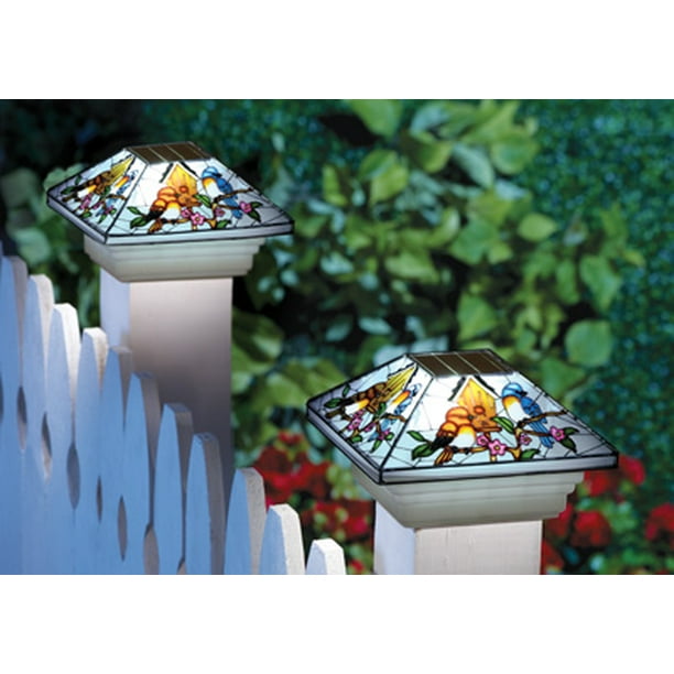 Stained Glass Solar Post Lights - Glass Designs