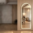 63"x20" Arched Full Length Mirror with LED Lights, Body Floor Mirror ...