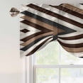 Aztec Bohemian Tie Up Valances Curtain, Modern Neutral Wooden Texture ...