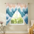Abstract Waves Sheer Curtains Swag Valances for Windows Gradient Spray ...