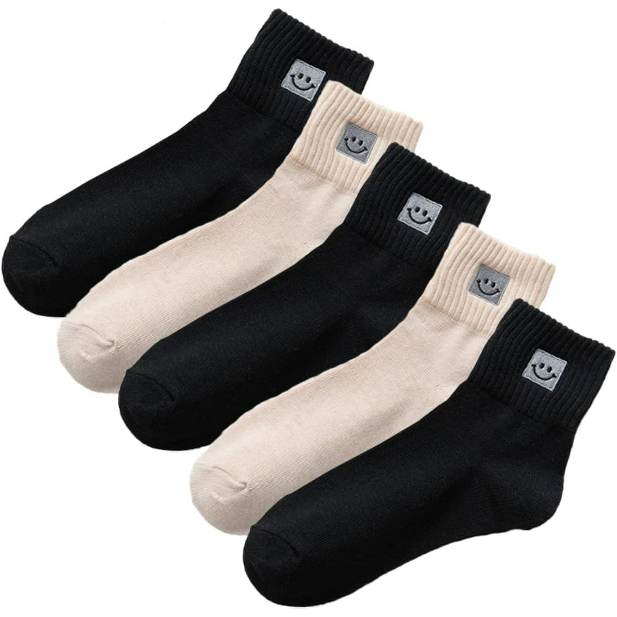 Click here for Oruyrop 5 Pairs Cute Smiling Face Socks Embroidery... prices