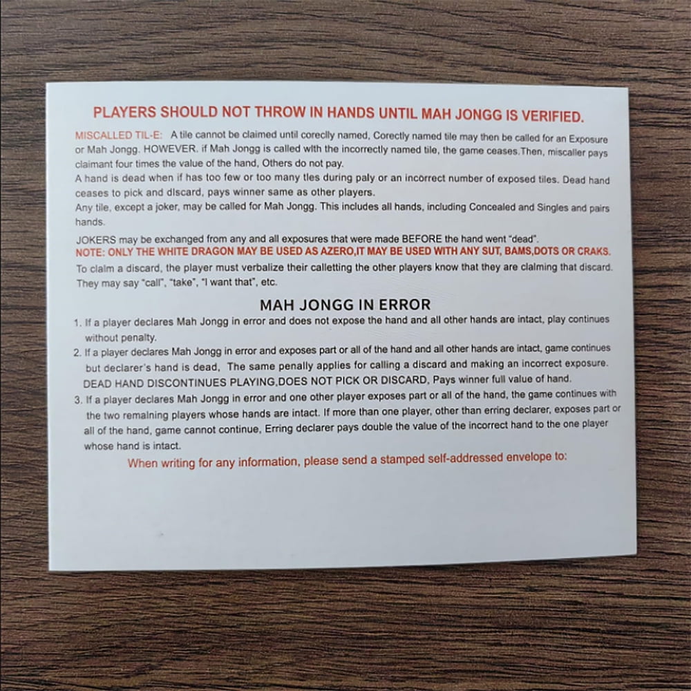 American Mahjong Cards 2023-2024 Large Print, Mah Jongg Cards 2023-2024 ...