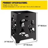 SKYSHALO Burn Barrel, 21x21x27 inch Burn Cage, Carbon Steel Cage ...