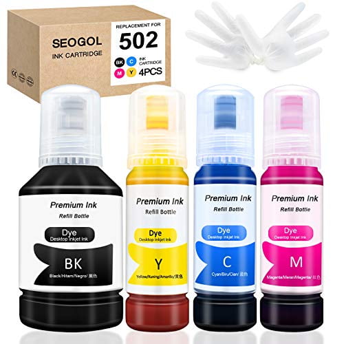 Seogol Compatible Epson 502 T502 Refill Ink Bottles Replacement for ...