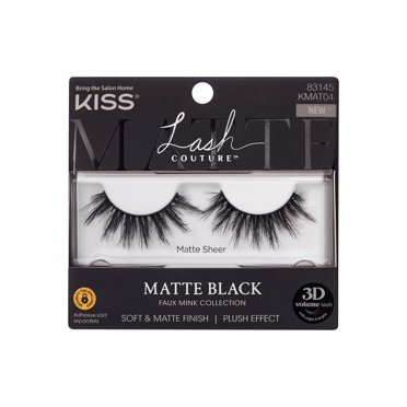 KISS Lash Couture Matte Black Faux Mink Eyelashes Multipack, Matte ...