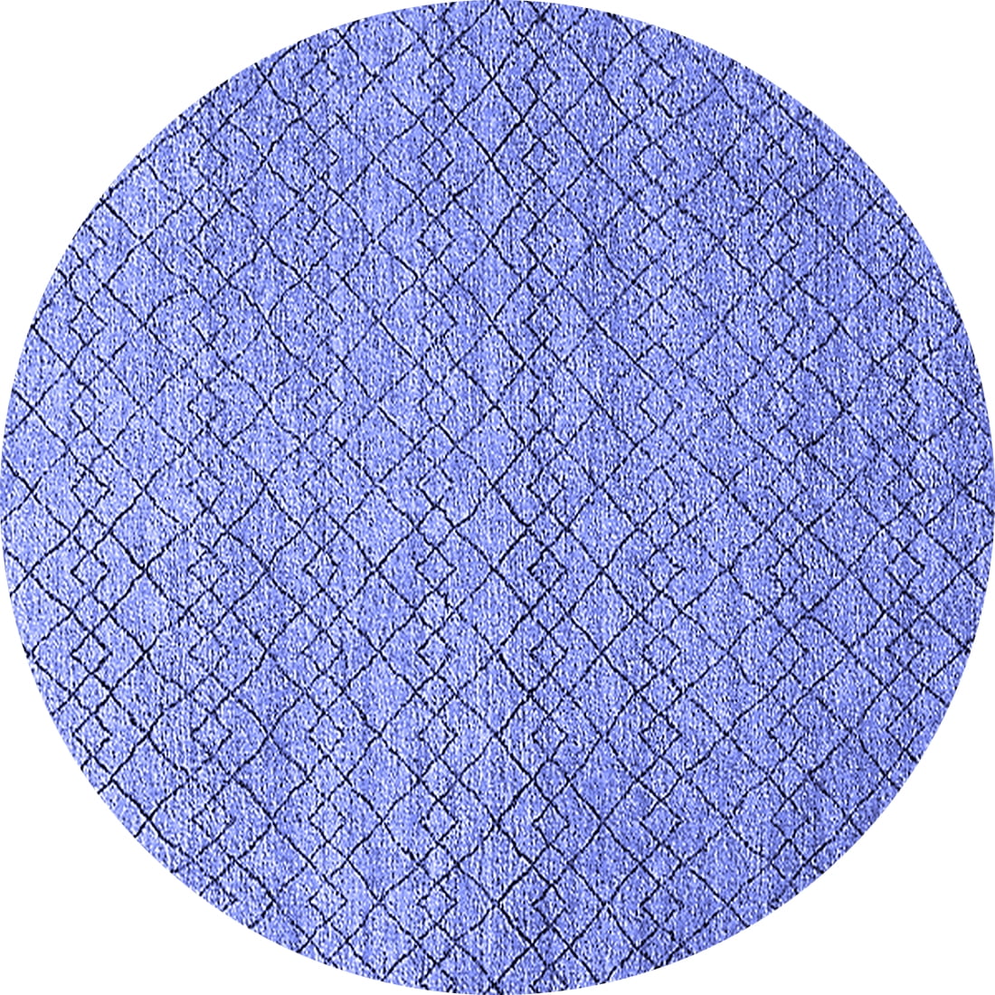 Ahgly Company Indoor Round Solid Blue Modern Area Rugs, 6' Round ...