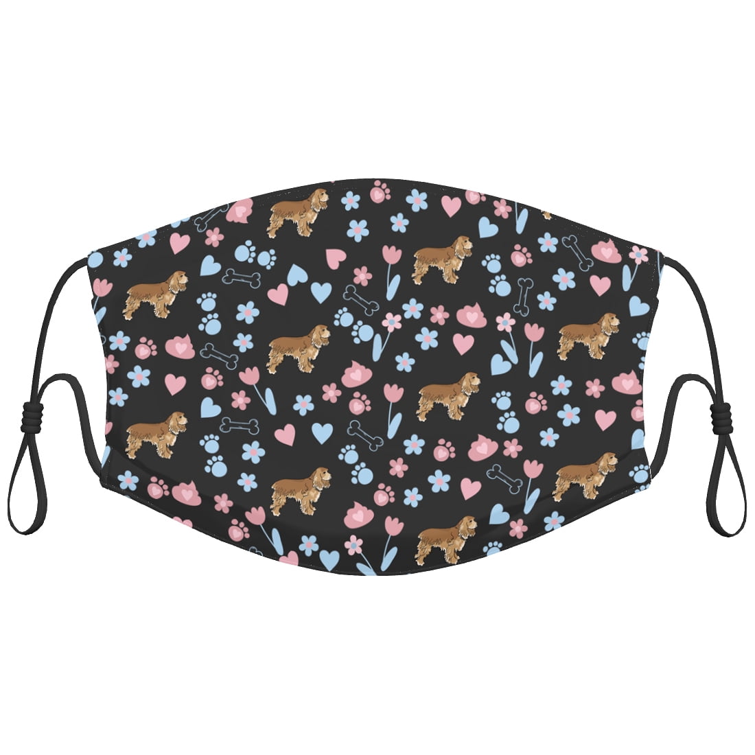 Cute American Cocker Spaniel Dog Graphic Printed Cloth Face Masks ...