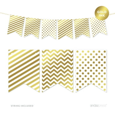 Black Gold Glitter Pennant Party Banner - Walmart.com