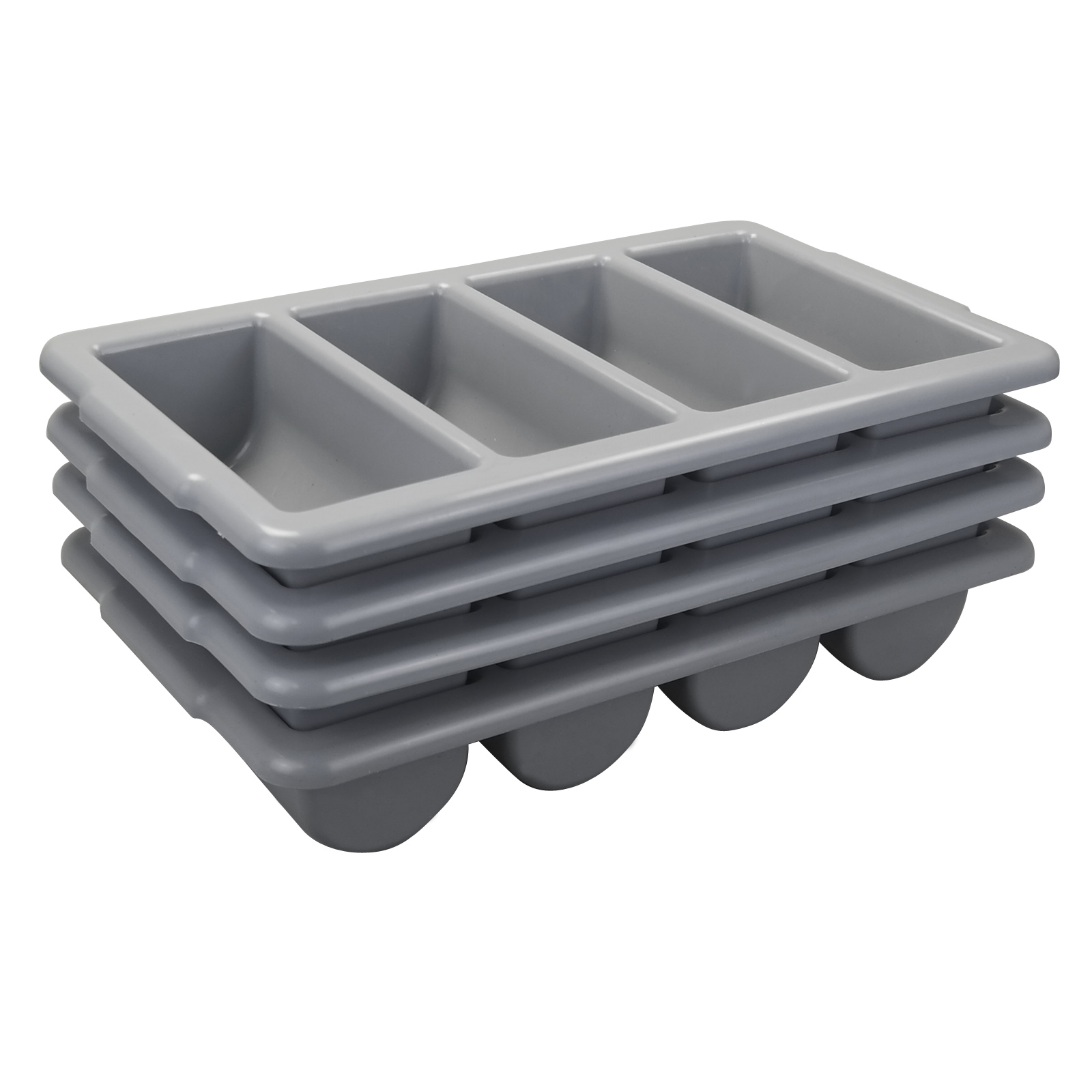 Rinboat 4-Pack Plastic 4-Compartment Cutlery Bin, Commercial Cutlery ...