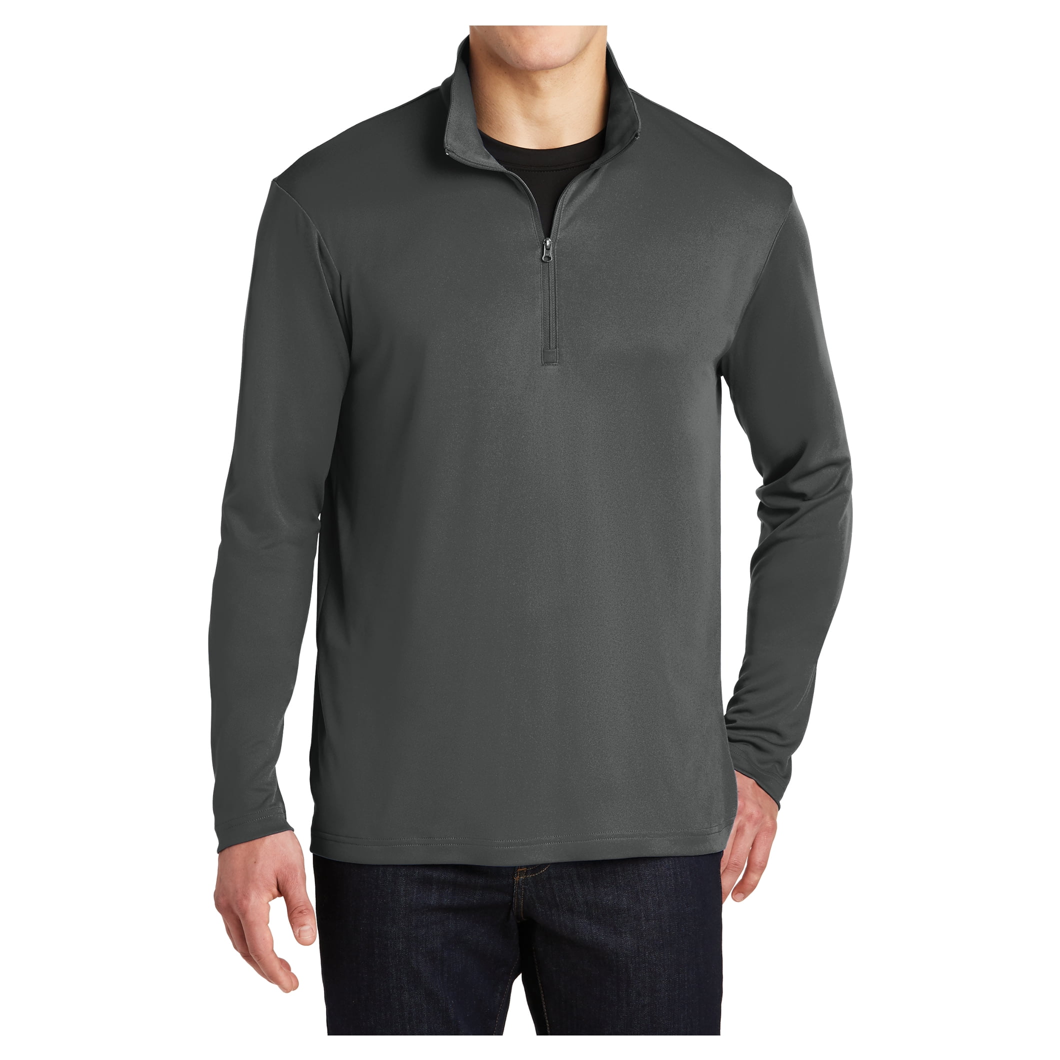 Mens Long Sleeves PosiCharge Competitor Cadet Collar 1/4-Zip Polyester ...