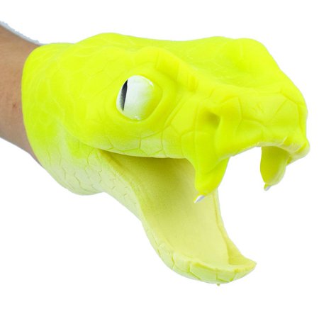 SHTKUYING Plastic light green viper hand puppet gloves toy storytelling ...