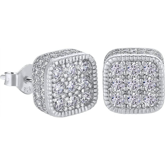 Attractive Cluster Stud Earrings 2CT Round Cut Real Moissanite Stud ...