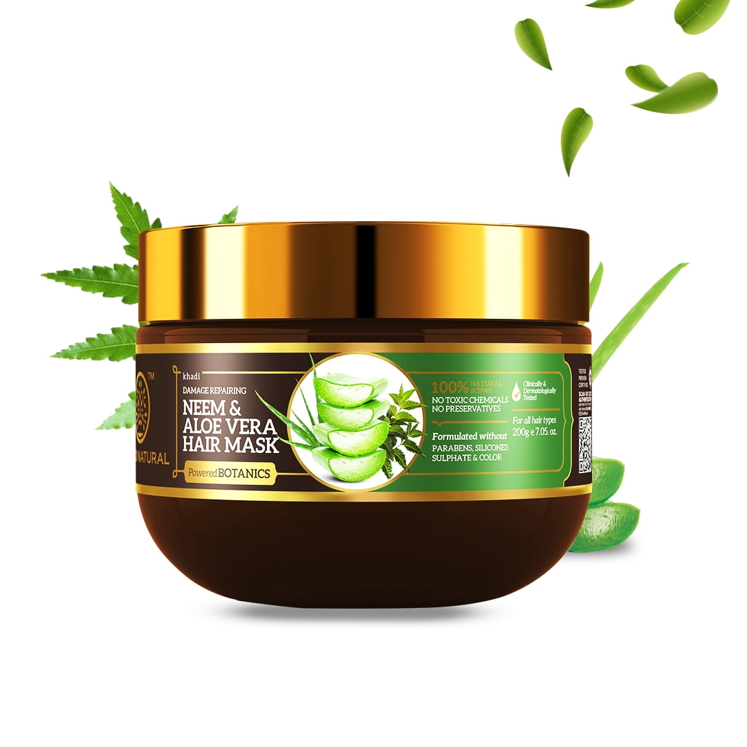 Khadi Natural Neem And Aloe Vera Hair Mask For Shinier Softer Hair And To