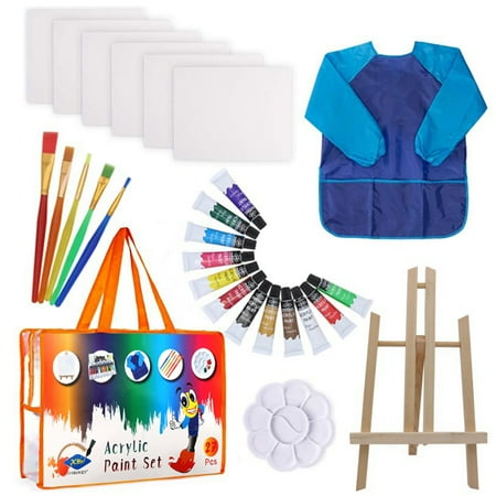 Art Drawing Set, 27Pcs Kids Art Drawing Set 12 Vibrant Colors Acrylic ...