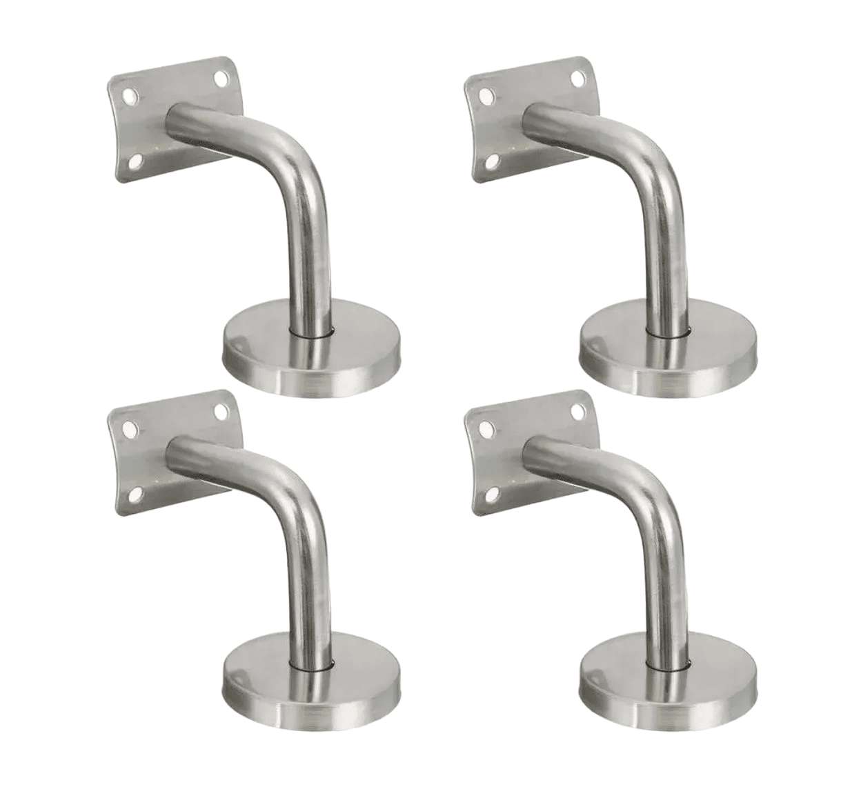 4 Pcs Soporte Muro Tubo Pasamanos Con Tapa Cubre Tornillo Plata ...