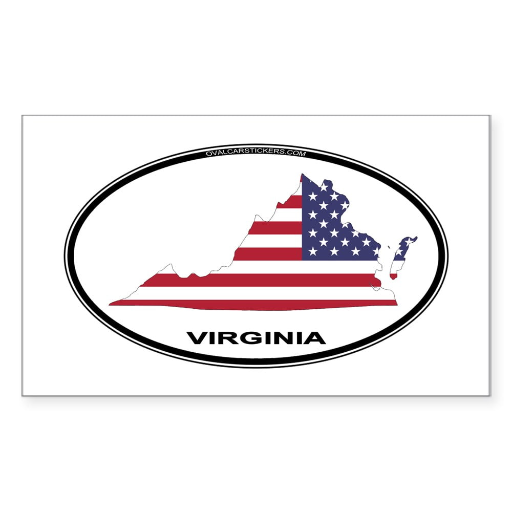 CafePress - Virginia Shape Usaflag - Rectangle Bumper Sticker Car Decal ...