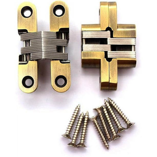 LAICAIW 2-Pack Hidden Hinges Mortise Mount Invisible Concealed Cross ...