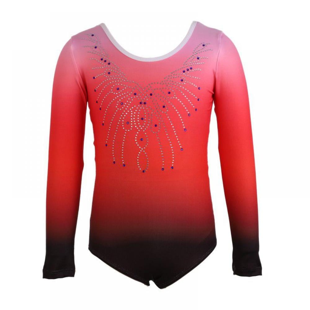 SYNPOS Gymnastics Leotards for Girls Long Sleeve Colorful Sparkle ...