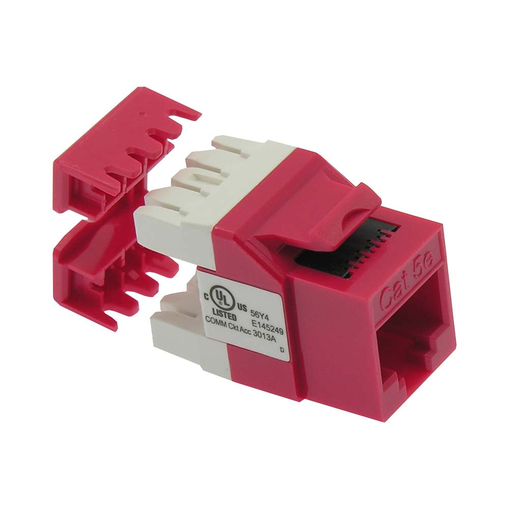 ACCL Cat.5E RJ45 110 Type 180Â° Keystone Jack Red, 1 Pack - Walmart.com