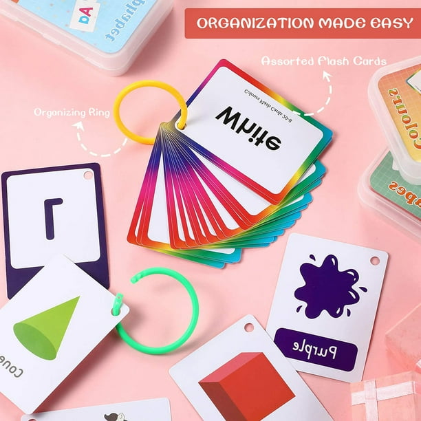 4 Set Flash Cards Kids Early Learning Numbers Alphabets Colors And ...