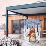 VOCHIC Winter Cat Garden Flag 12x18 Inch Double Sided Outside, Burlap ...