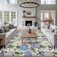 6'x9' Area Rugs, Purple Hydrangea Indoor Outdoor Area Rug for Living ...
