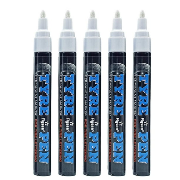 White Marker Pen 5 pack Acrylic White Permanent Marker Water Based Ink ...