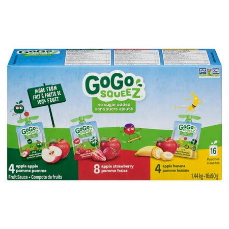 GoGo squeeZ Fruit Sauce Variety Pack, Apple Apple (4), Apple Strawberry ...
