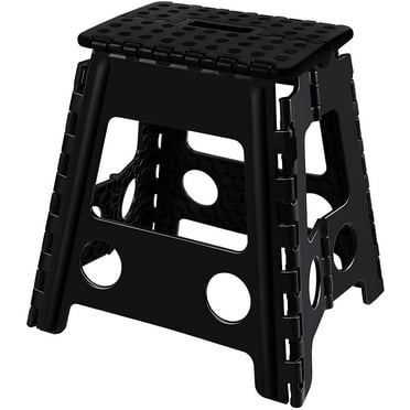Mainstays One Step Folding Step Stool, Black Plastic - Walmart.com