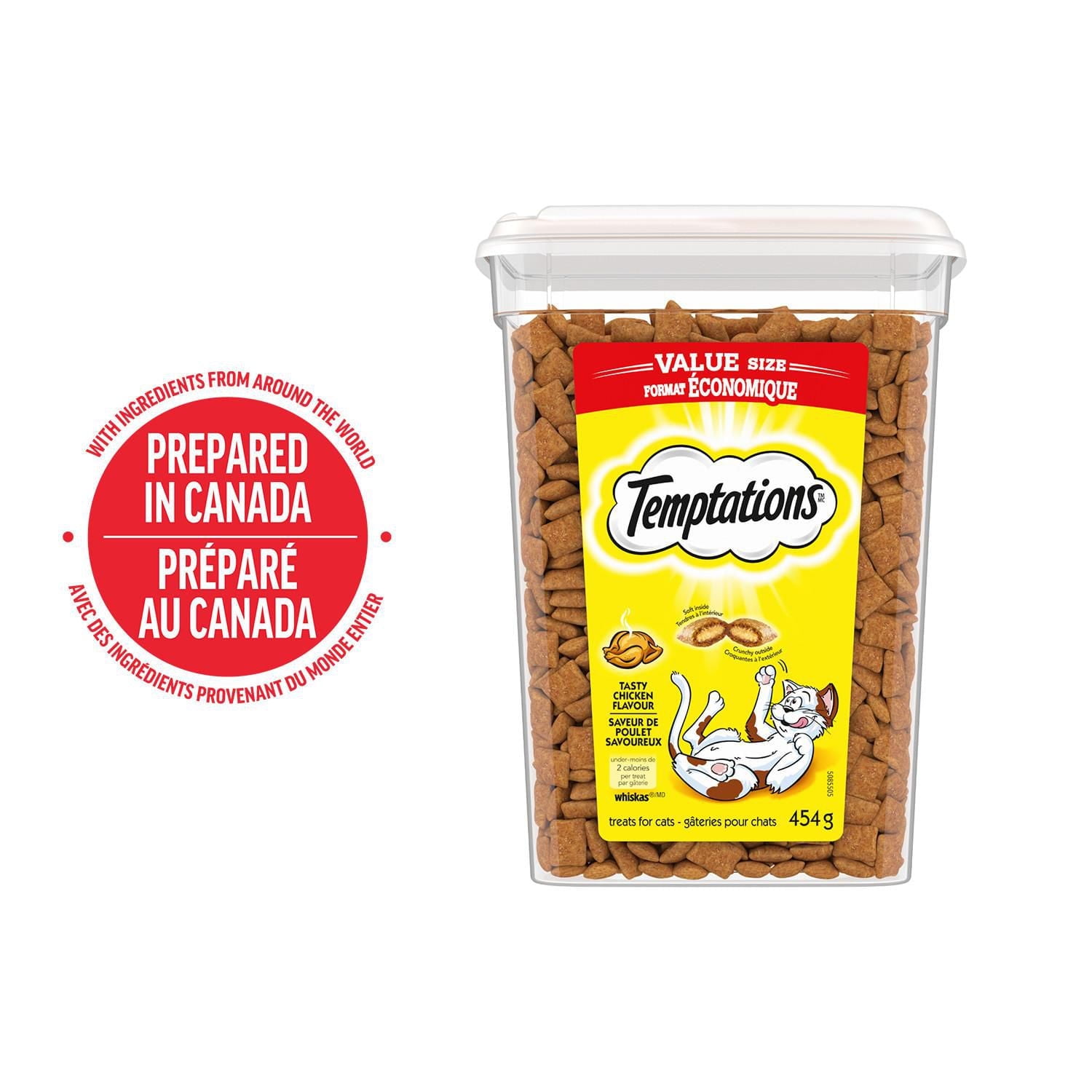 Temptations Tasty Chicken Flavour Soft & Crunchy Adult Cat Treats, 85g ...
