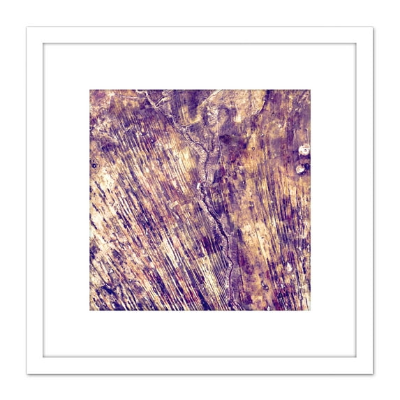 Abstract Gem Stone Scratched 8X8 Inch Square Wooden Framed Wall Art ...