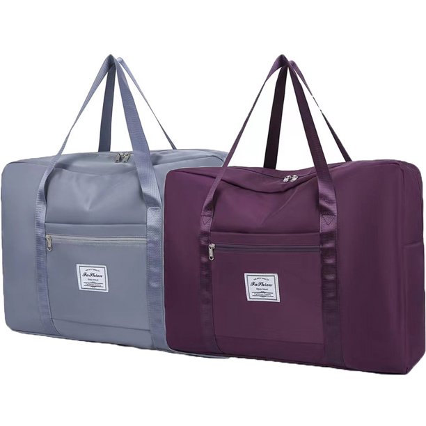 2 pack Large Capacity Travel Duffel Tote Bag，Waterproof Fold-able and ...