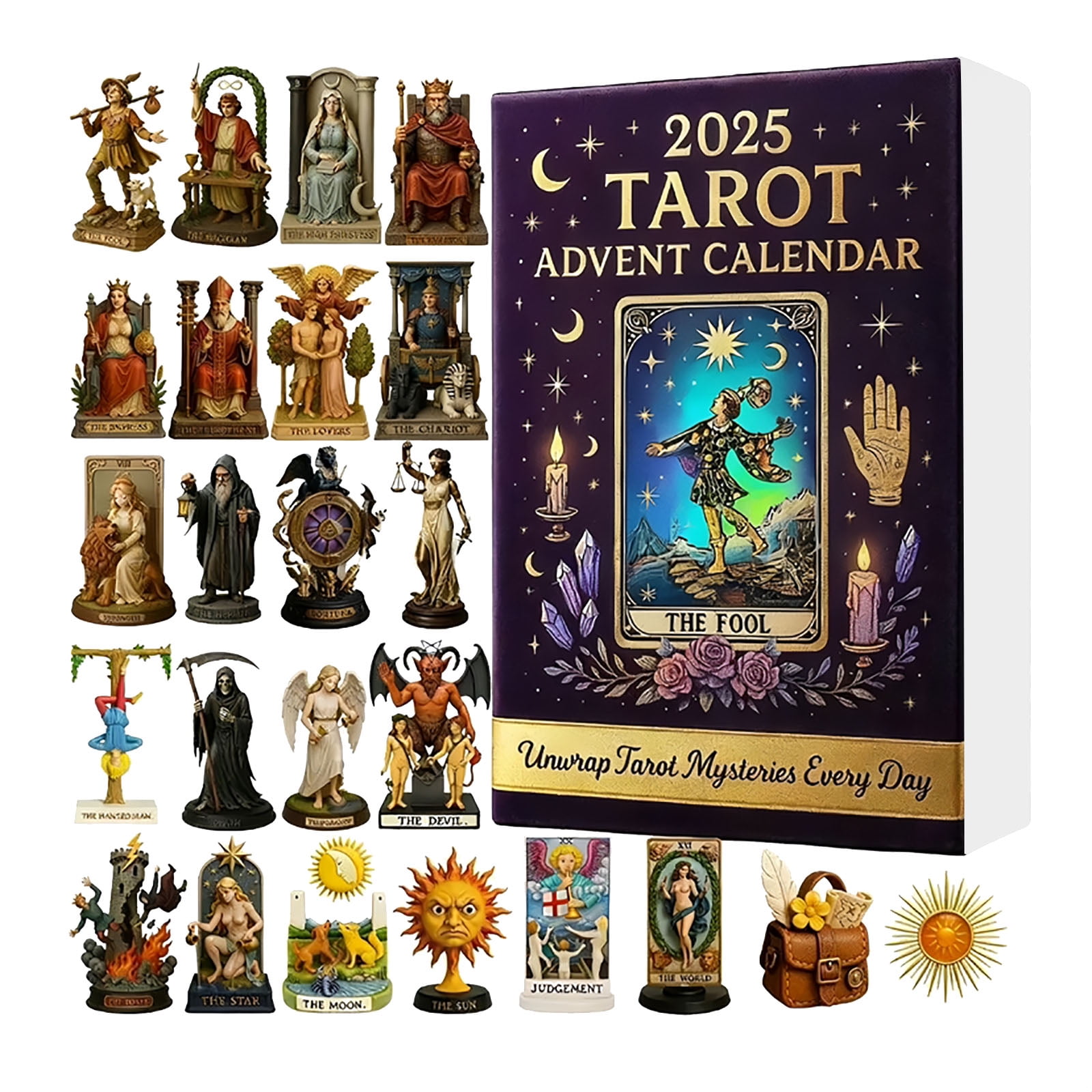 2025 Tarot Advent Calendar 24 Days Collectible Tarot Pendants Ornaments ...