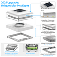 [2 Pack] 4x4 Solar Post Cap Lights Outdoor Waterproof Fence Deck Post ...