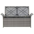 vidaXL Outdoor Storage Bench Patio Rattan Storage Box with Cushion Poly ...