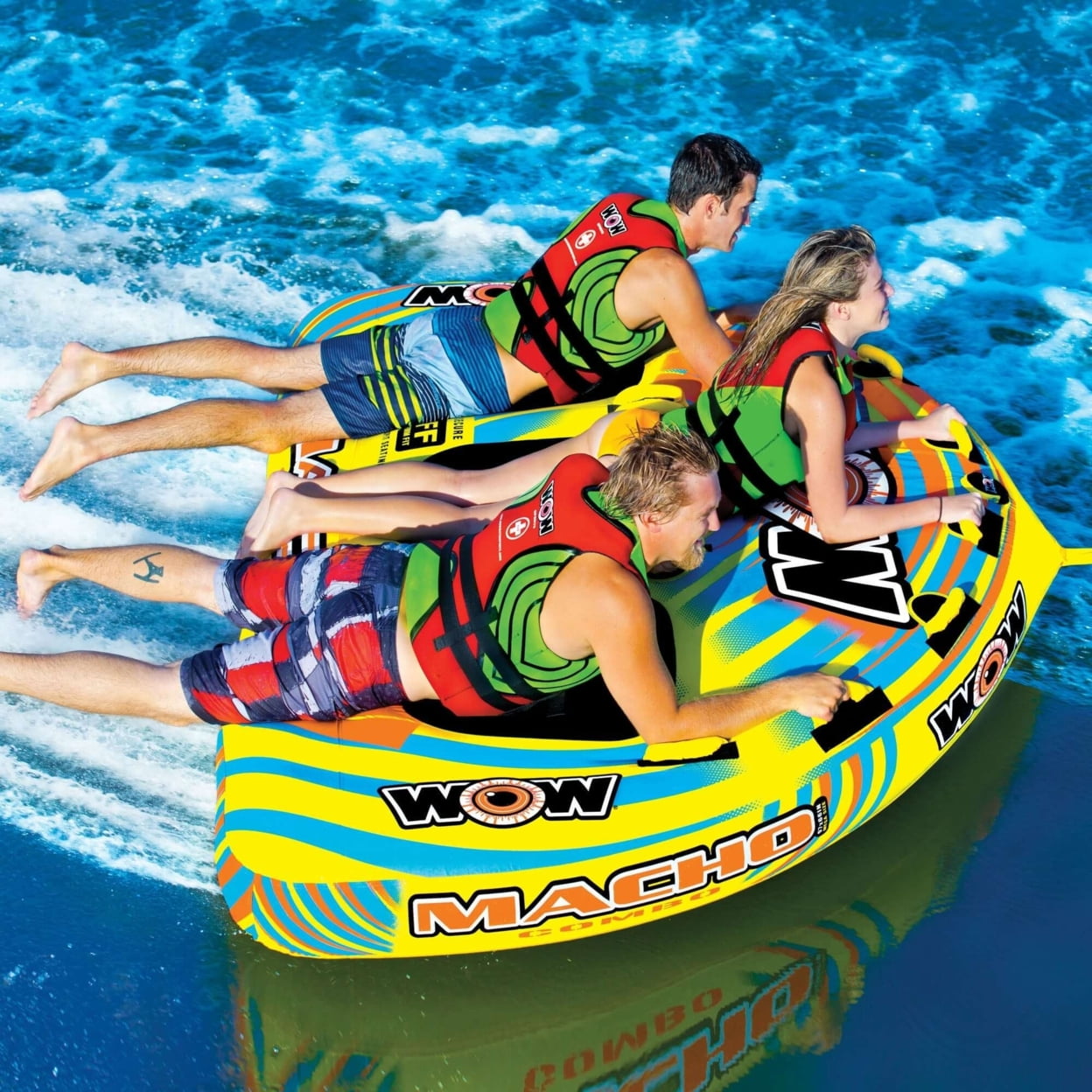 WOW World of Watersports Macho 3 Person Towable Inflatable Tube, Ages ...