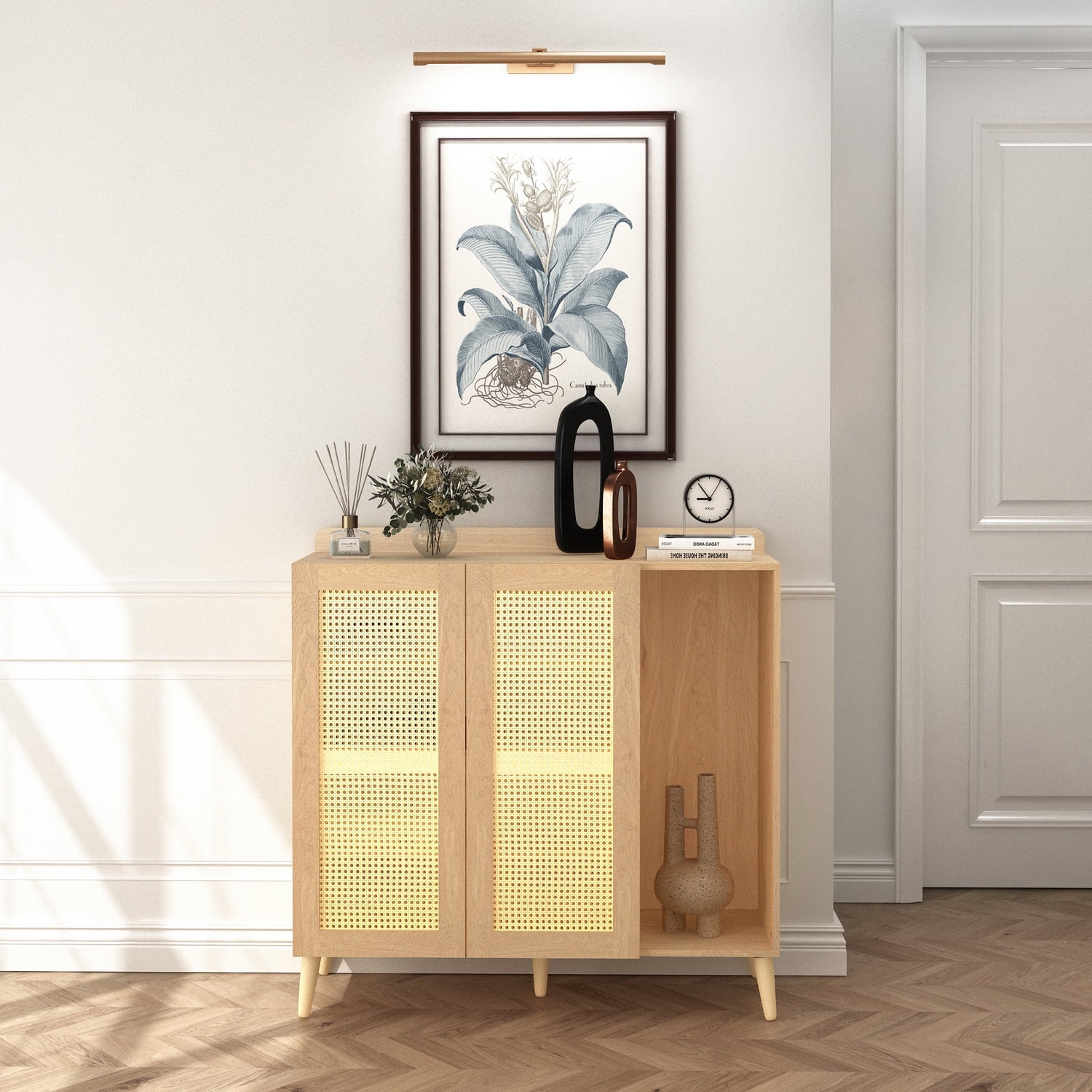 Homy Casa Accent Buffet Sideboard Cabinets with Adjustable Shelf ...