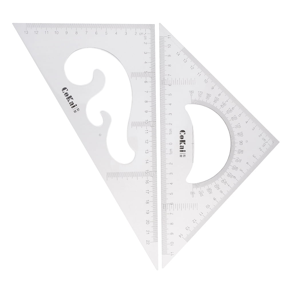 2 /60 Degree Geometry Triangle Ruler Drawing Drafting 25cm - Walmart.com