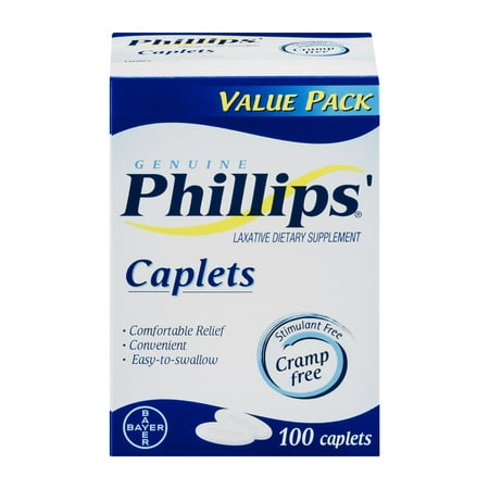 Genuine Phillips' Laxative Caplets, 100 count - Walmart.com