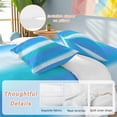 Blue Teal White Gradient Bedding Duvet Cover Set Full Size 4 Pieces ...