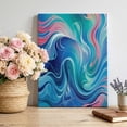Blue Water Waves Canvas Wall Art for Living Room, Abstract Gradient ...